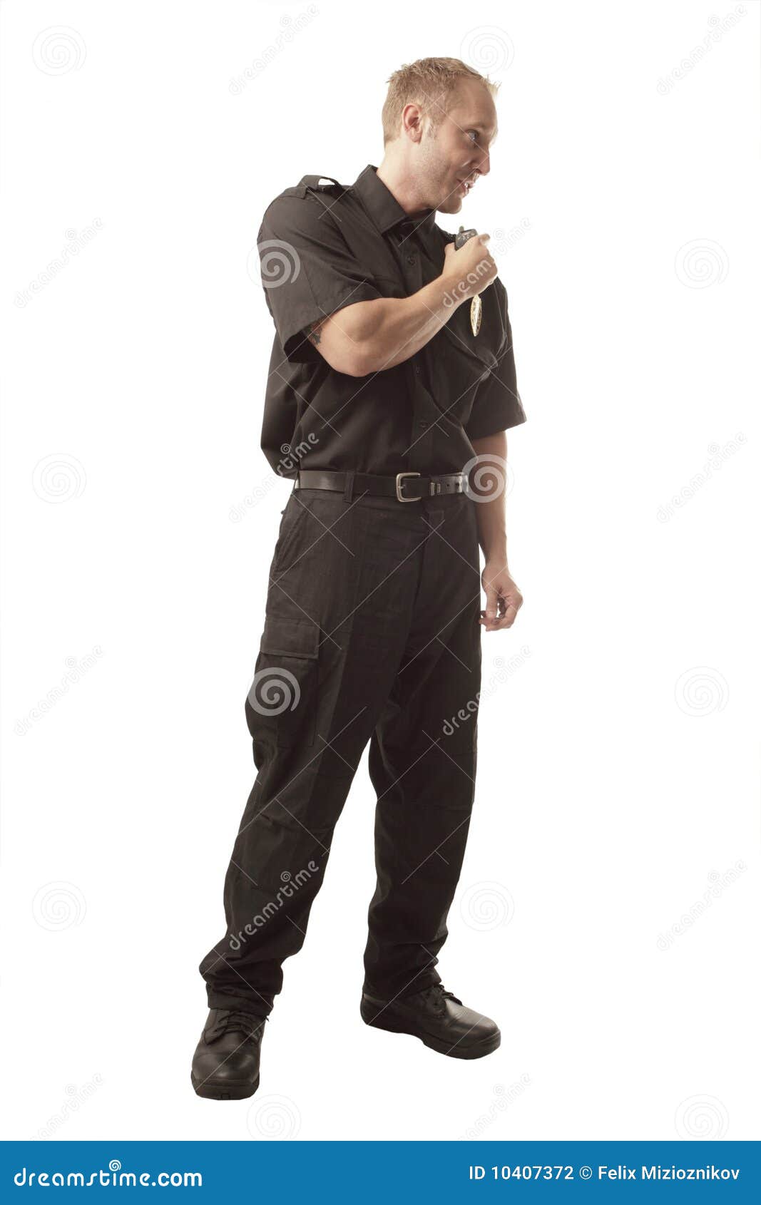 Security Guard Isolated on White Stock Photo - Image of copy ...