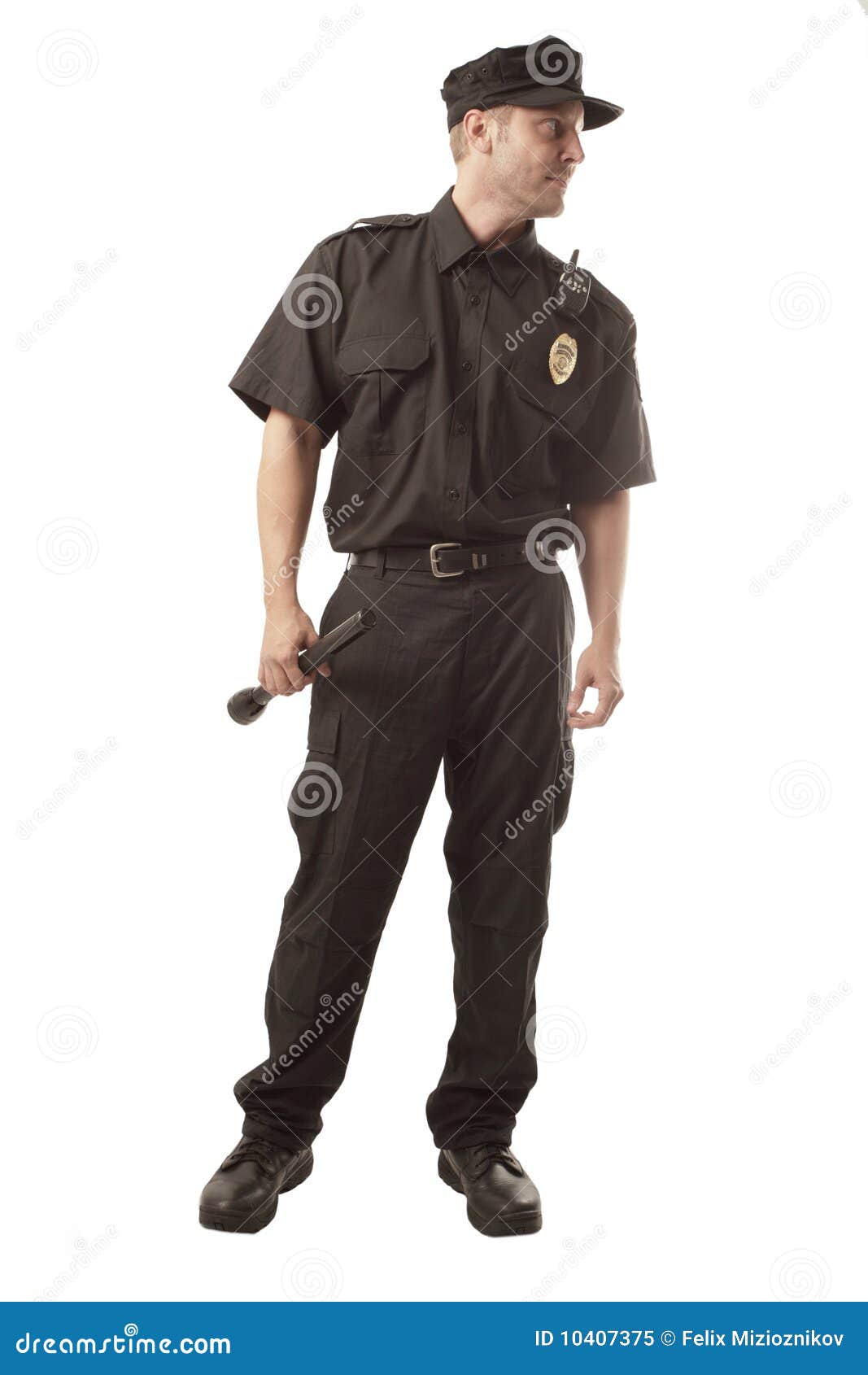 Security Guard Isolated on White Stock Image - Image of isolated, tough ...