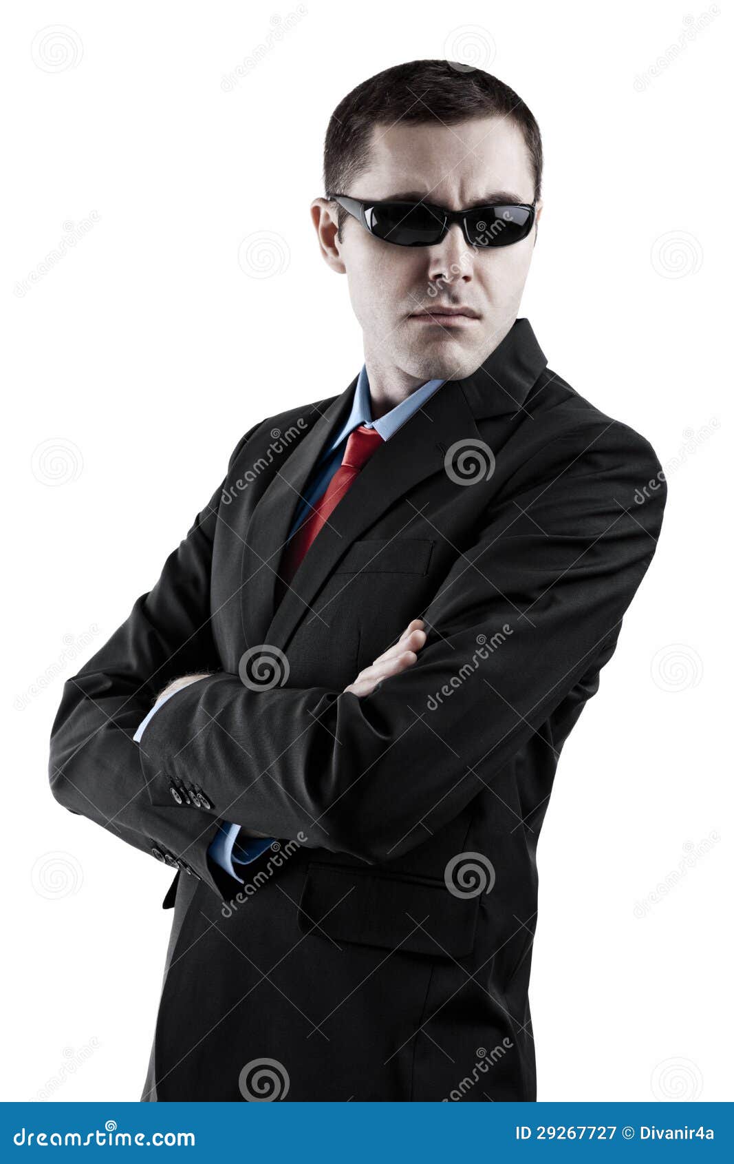 Security Guard Isolated On White Stock Image - Image of serious ...