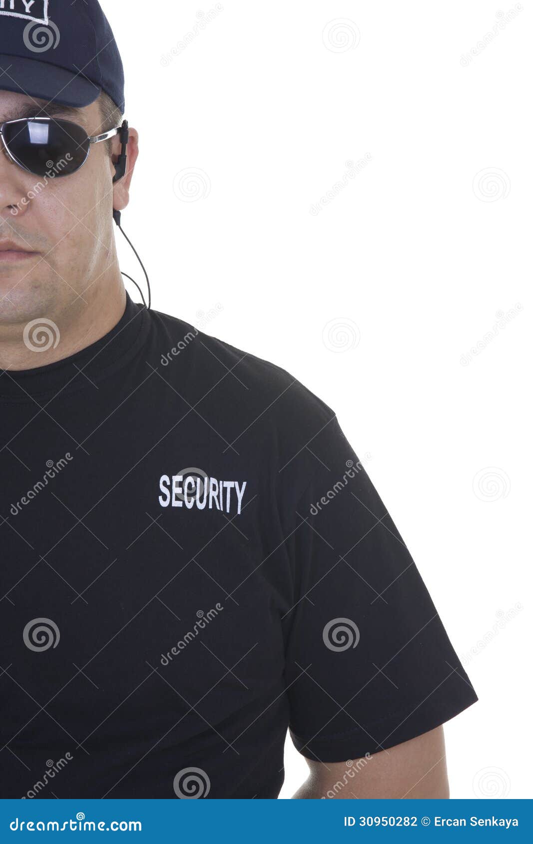 Security Guard Isolated on White Stock Photo - Image of police ...