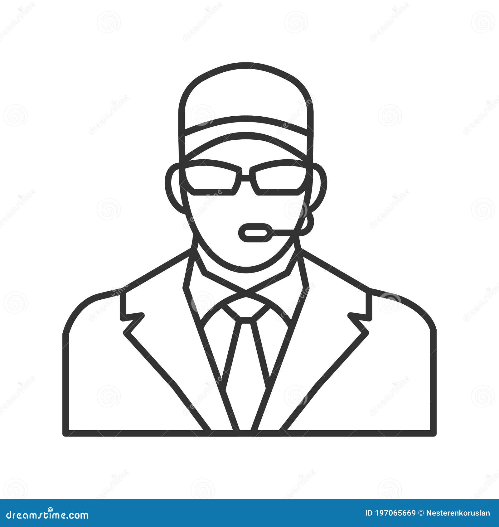 Linear Bodyguard Icon From Discotheque Outline Collection. Thin Line ...