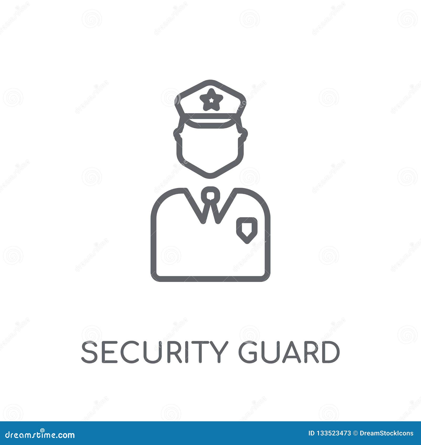 Security Guard Linear Icon. Modern Outline Security Guard Logo C Stock ...