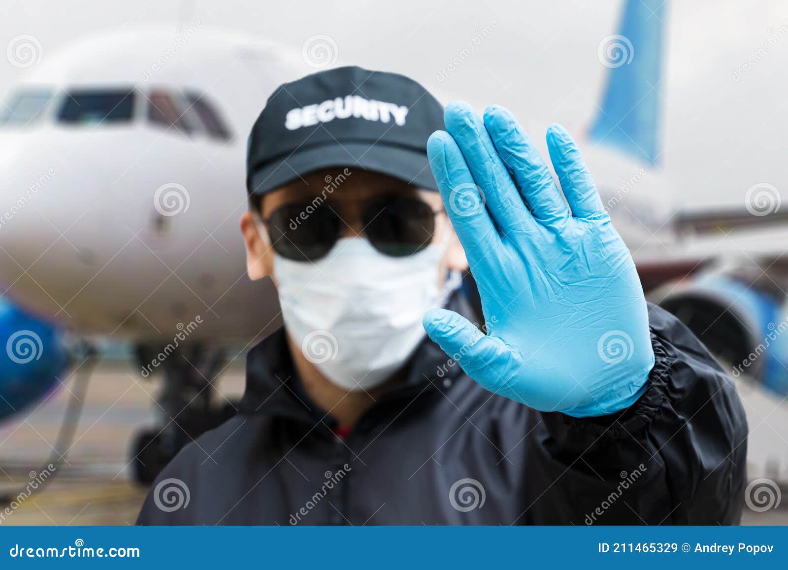 Security Guard Making Stop Gesture Stock Image - Image of safeguard ...