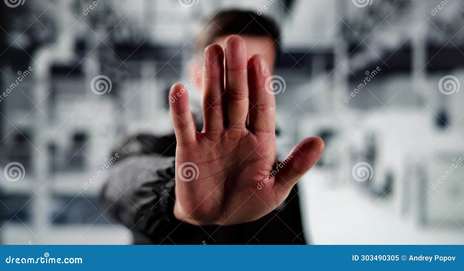 Security Guard Making Stop Gesture Stock Image - Image of distance ...