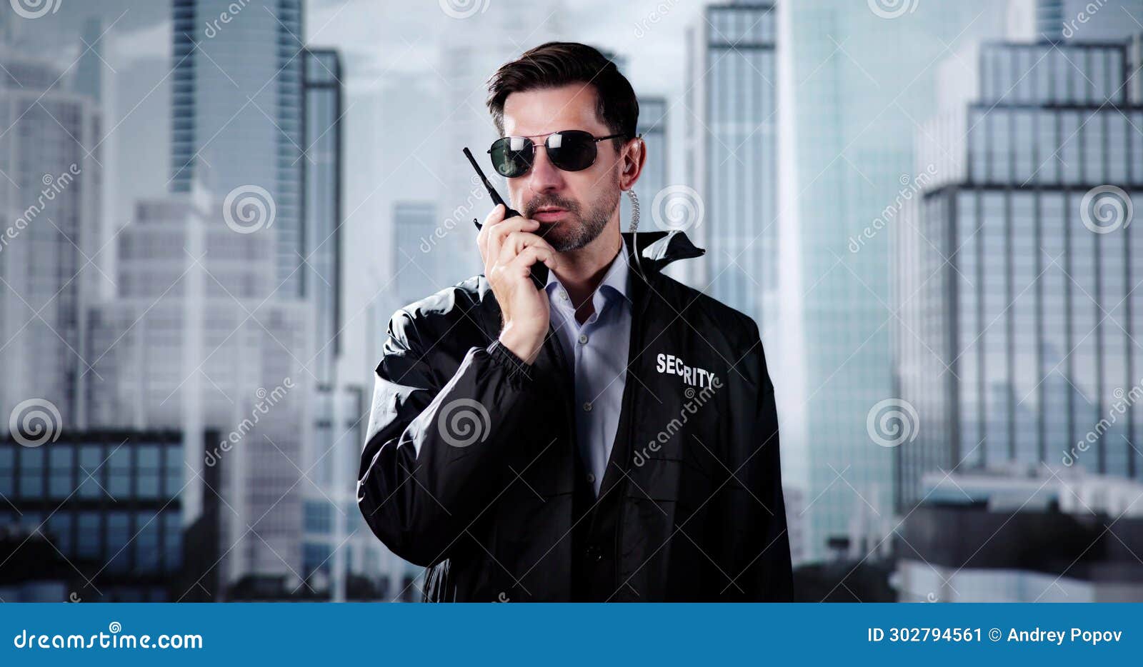Security Guard Man Outside stock image. Image of uniform - 302794561