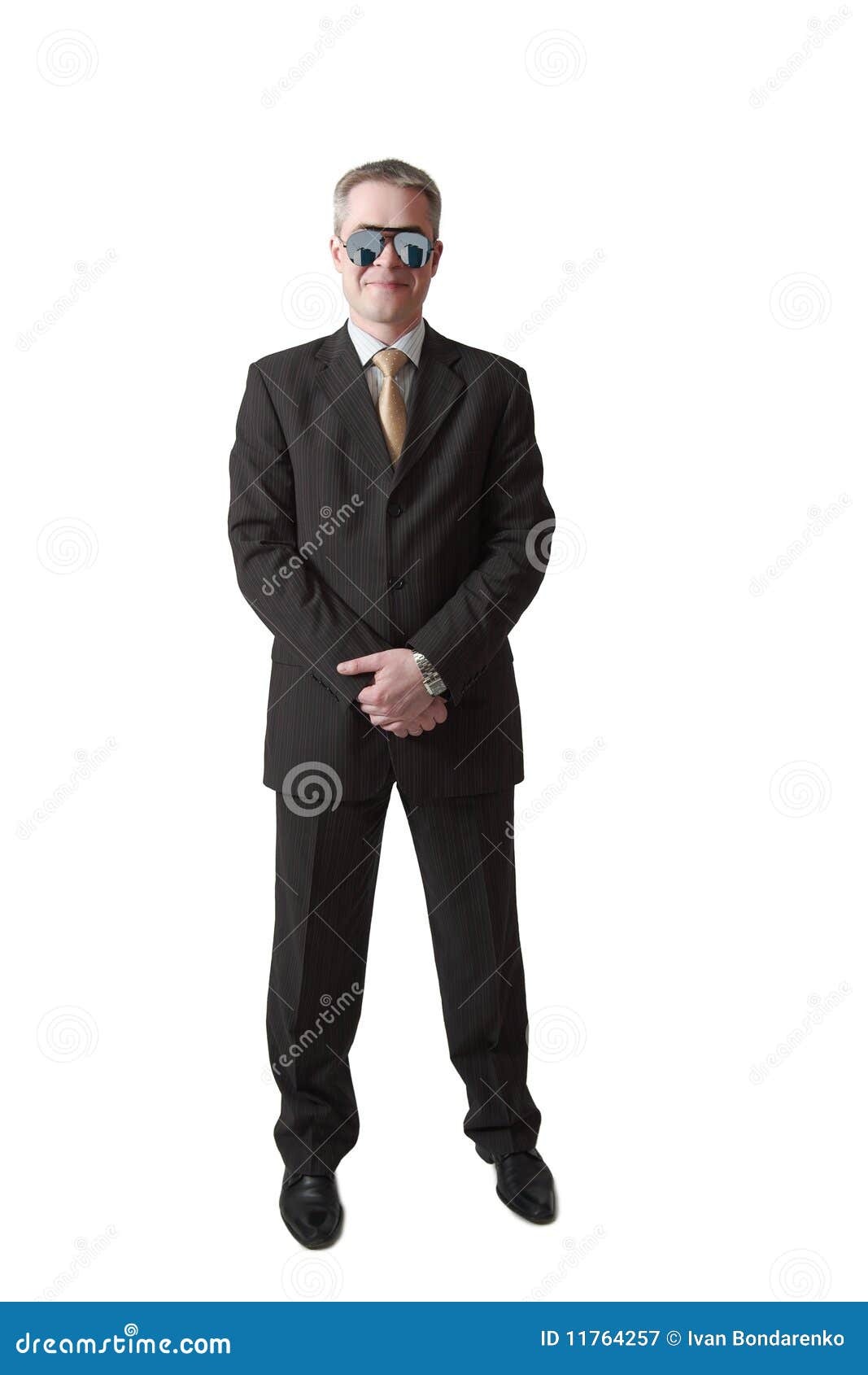 Security Guard in Mirror Glasses Stock Image - Image of glasses ...