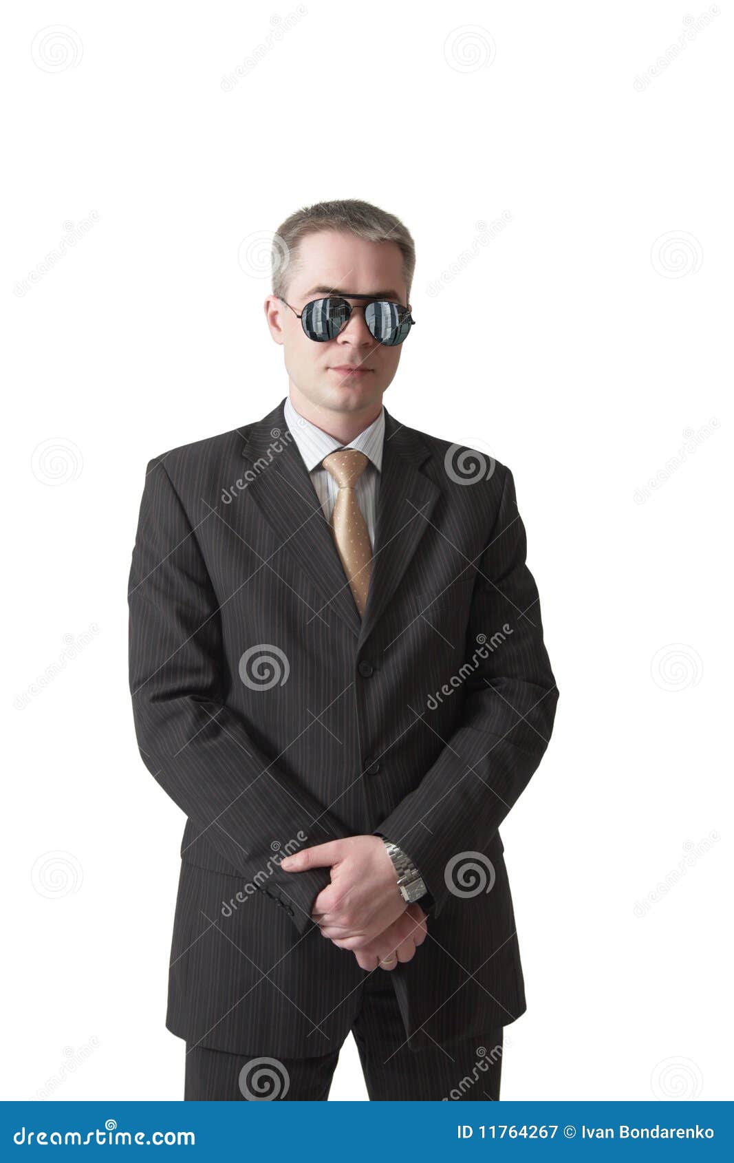 Security Guard in Mirror Glasses Stock Image - Image of hands, mirror ...