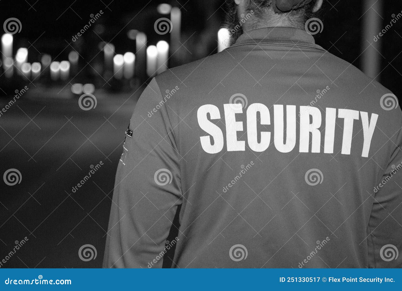 Security Guard Patrolling City Streets at Night Stock Image - Image of ...