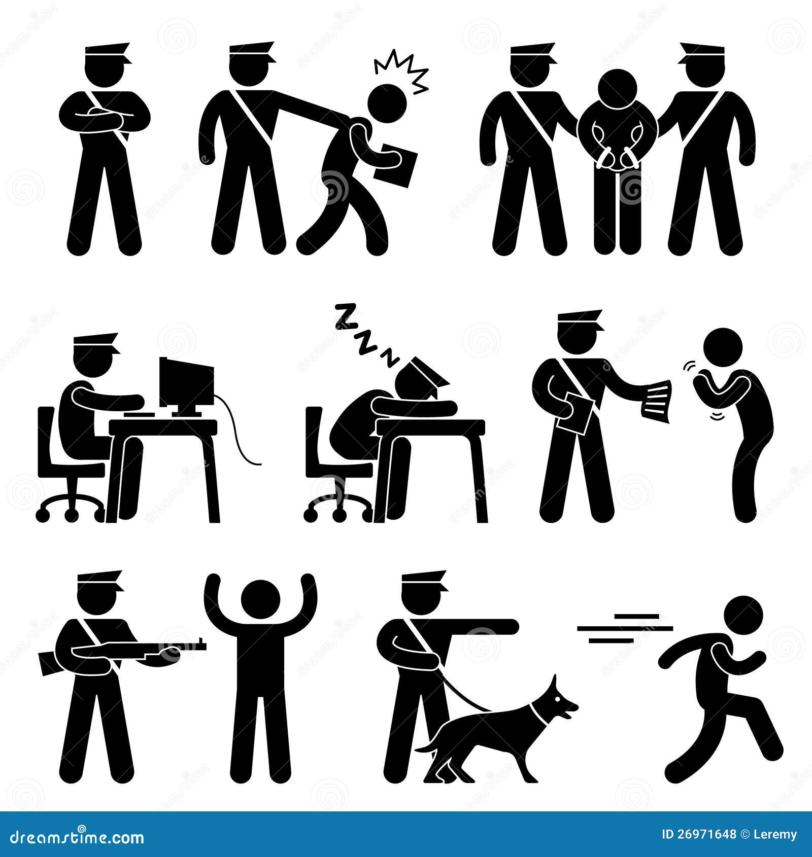 Security Guard Police Officer Thief Stock Vector - Illustration of ...