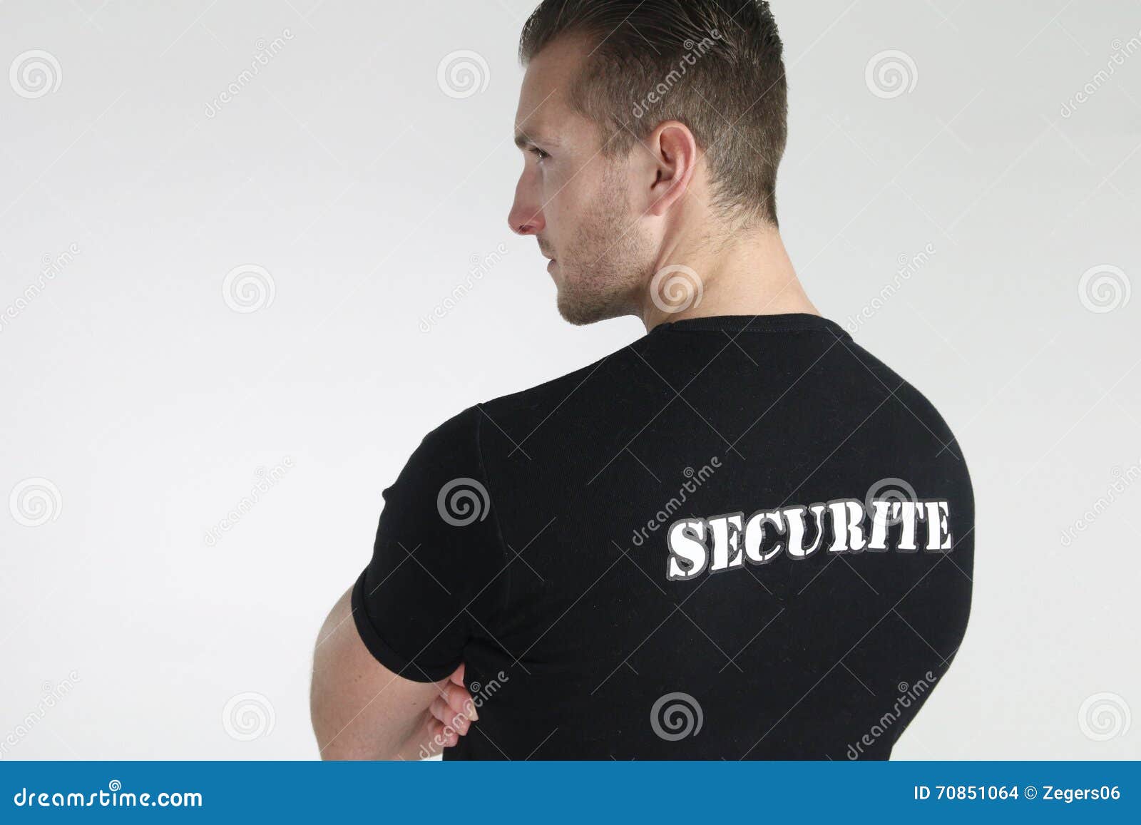 Security guard posing stock photo. Image of officer, young - 70851064
