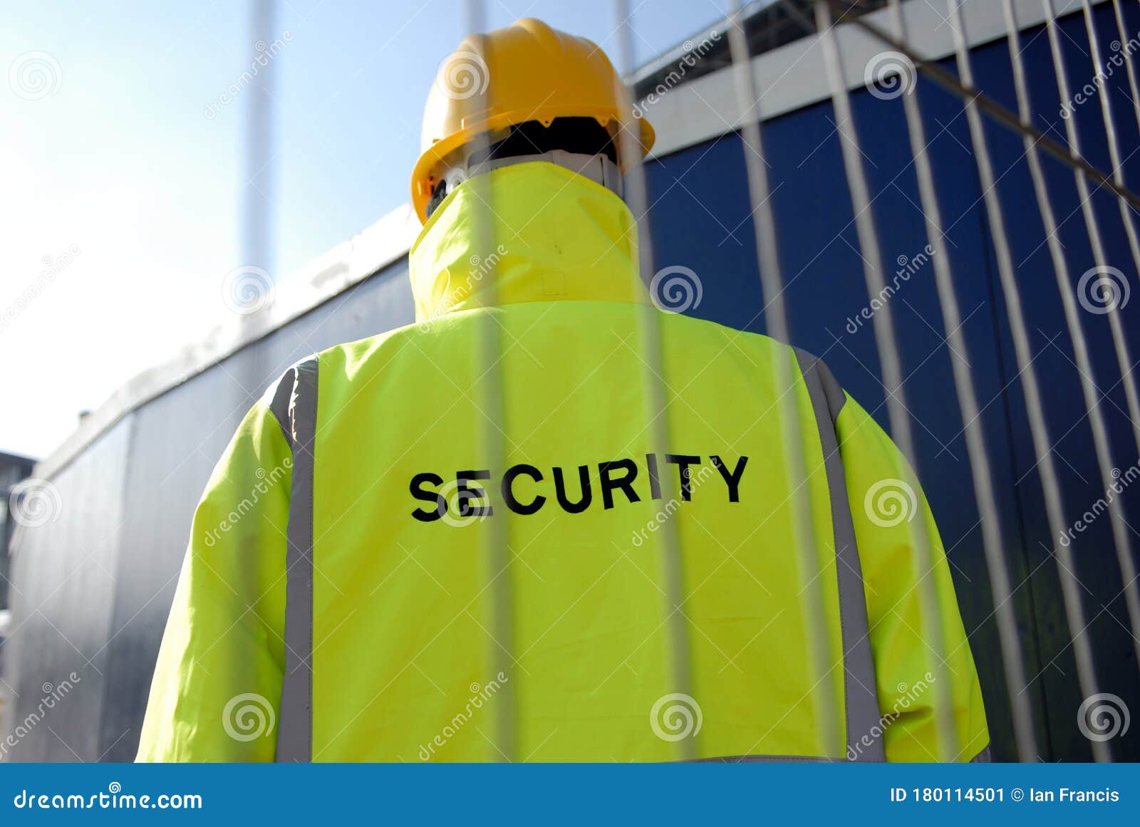 Security Guard Protecting Property Stock Image - Image of yellow ...