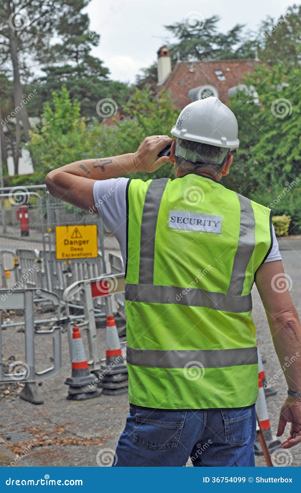 Security guard on radio stock image. Image of fixing - 36754099