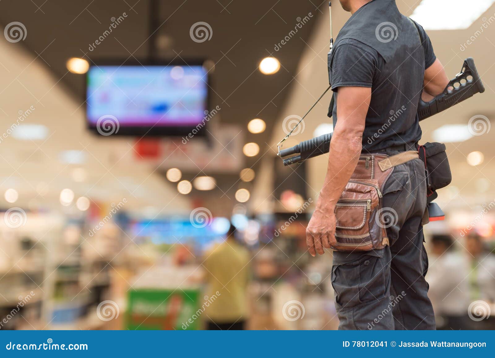Security Guard in Shopping Mall Stock Image - Image of duty, protect ...