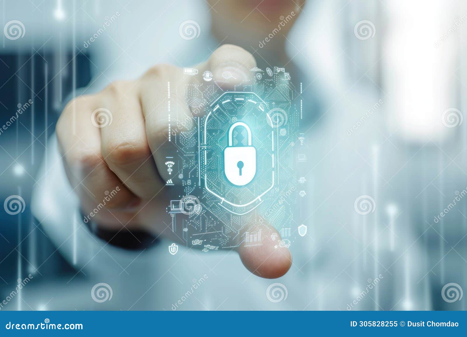 Security Guard Showing Safety System. Generative AI Stock Illustration ...