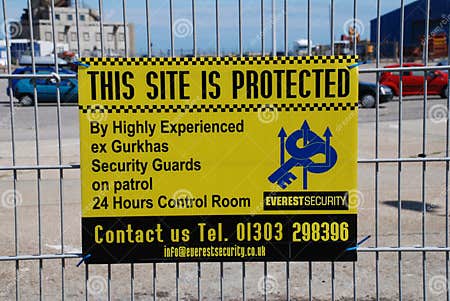 Security Guard Signage, Folkestone Editorial Image - Image of england ...