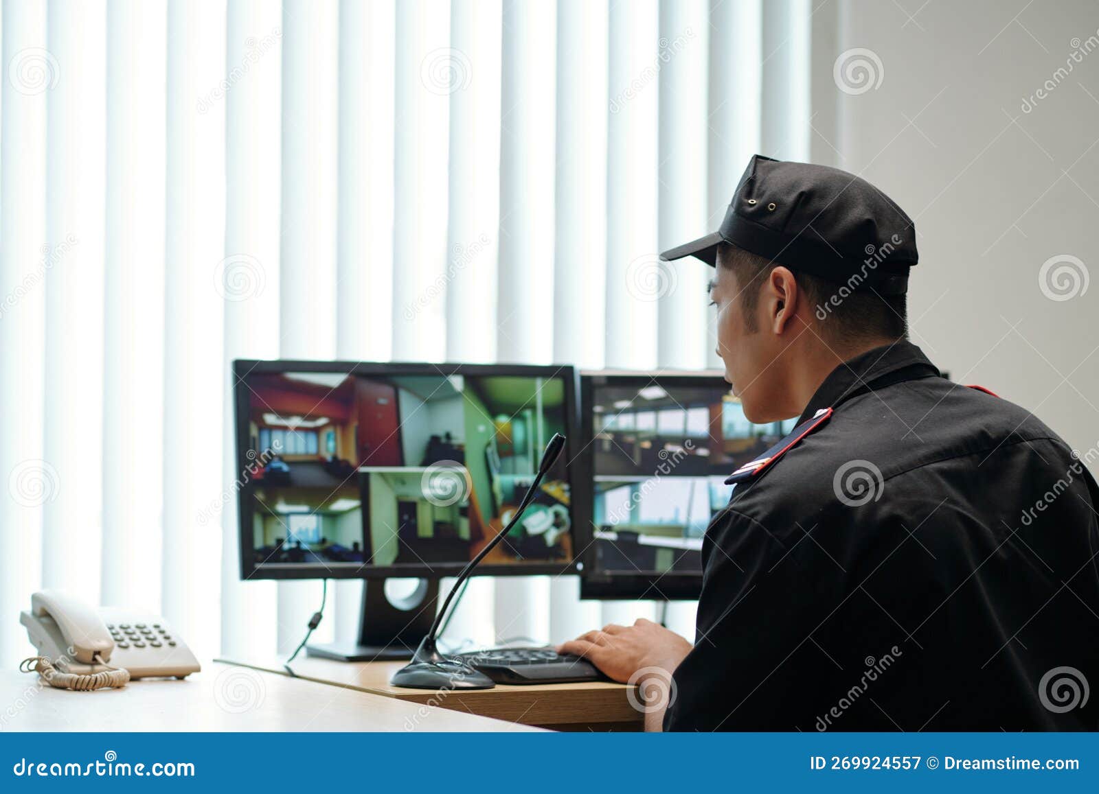 Guard Noticing Suspicious Activity Stock Image - Image of alarm ...