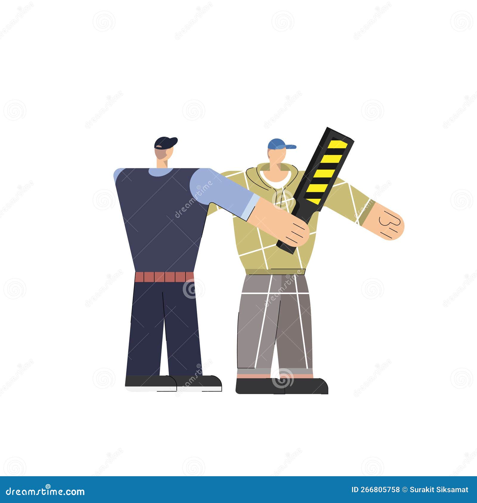 Security Guard Staff Using Hand Held Body Scanner To Search for ...