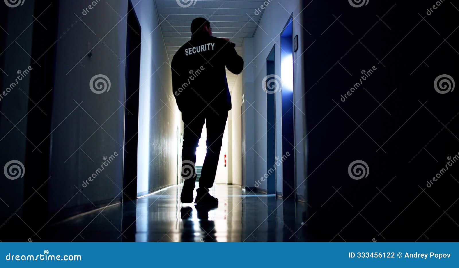 Security Guard Standing in Corridor of the Building Stock Photo - Image ...