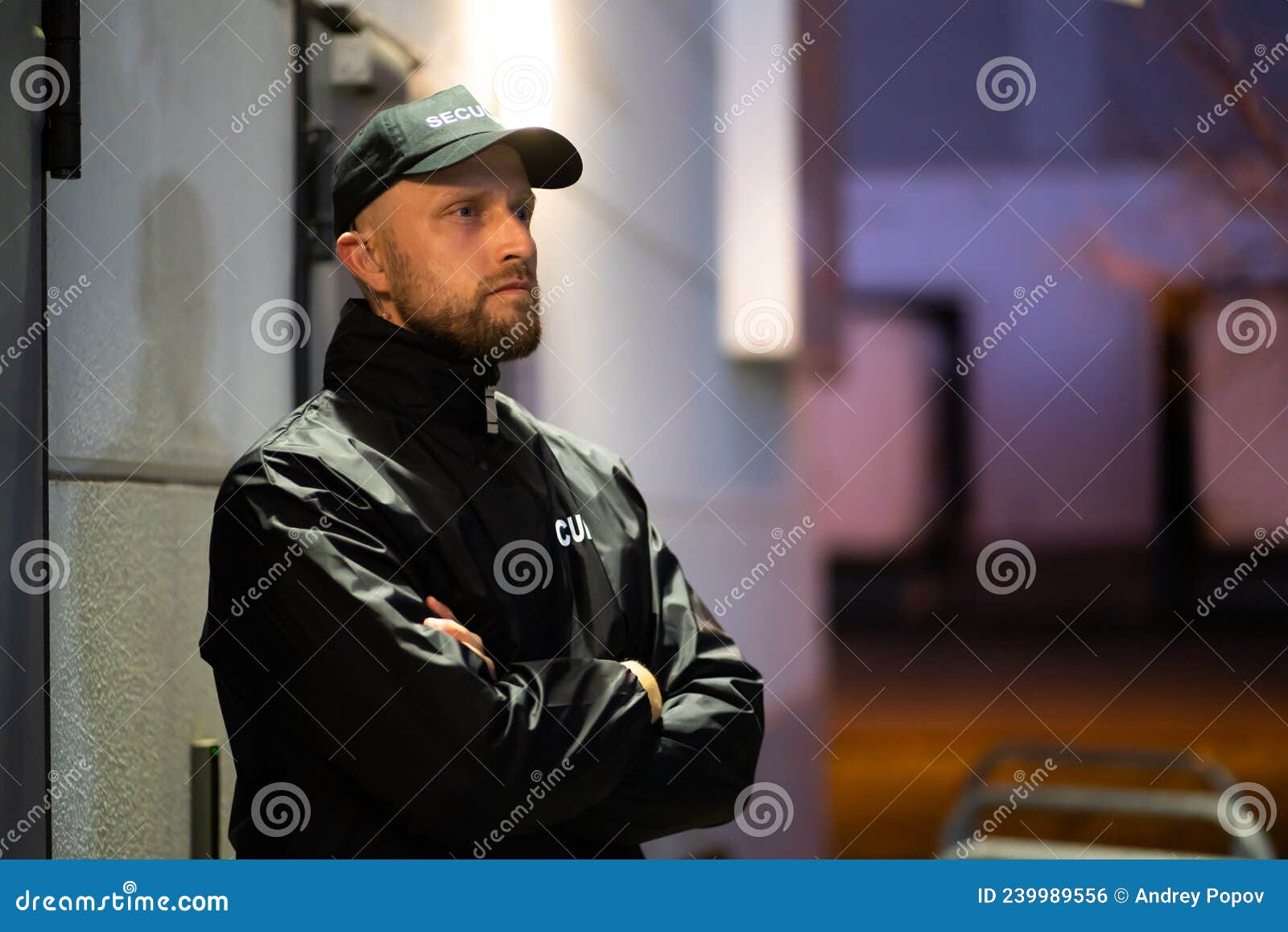 Security Guard Standing in Front of Building Stock Photo - Image of ...