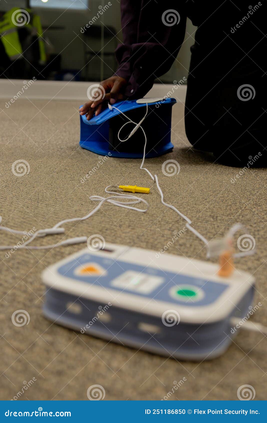 Security Guard Training for CPR First Aid with the AED. Stock Photo ...