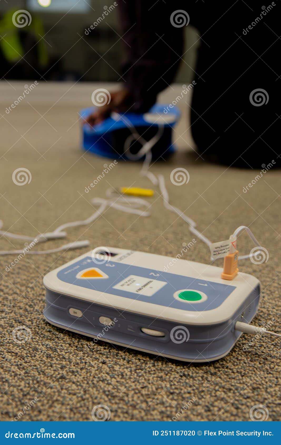 Security Guard Training for CPR First Aid with the AED. Stock Photo ...