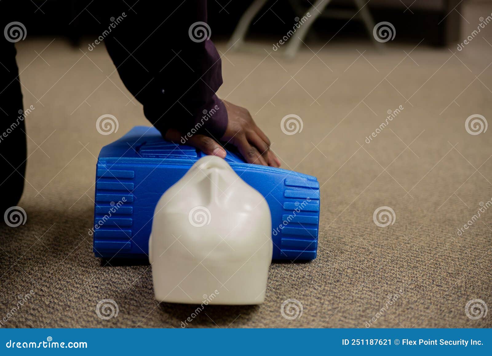 Security Guard Training for CPR First Aid with the AED. Stock Image ...