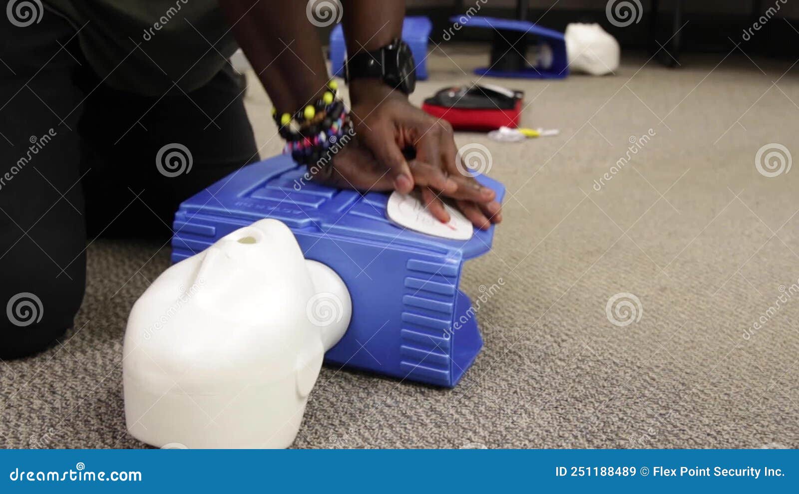 Security Guard Training for CPR First Aid with the AED. Stock Video ...