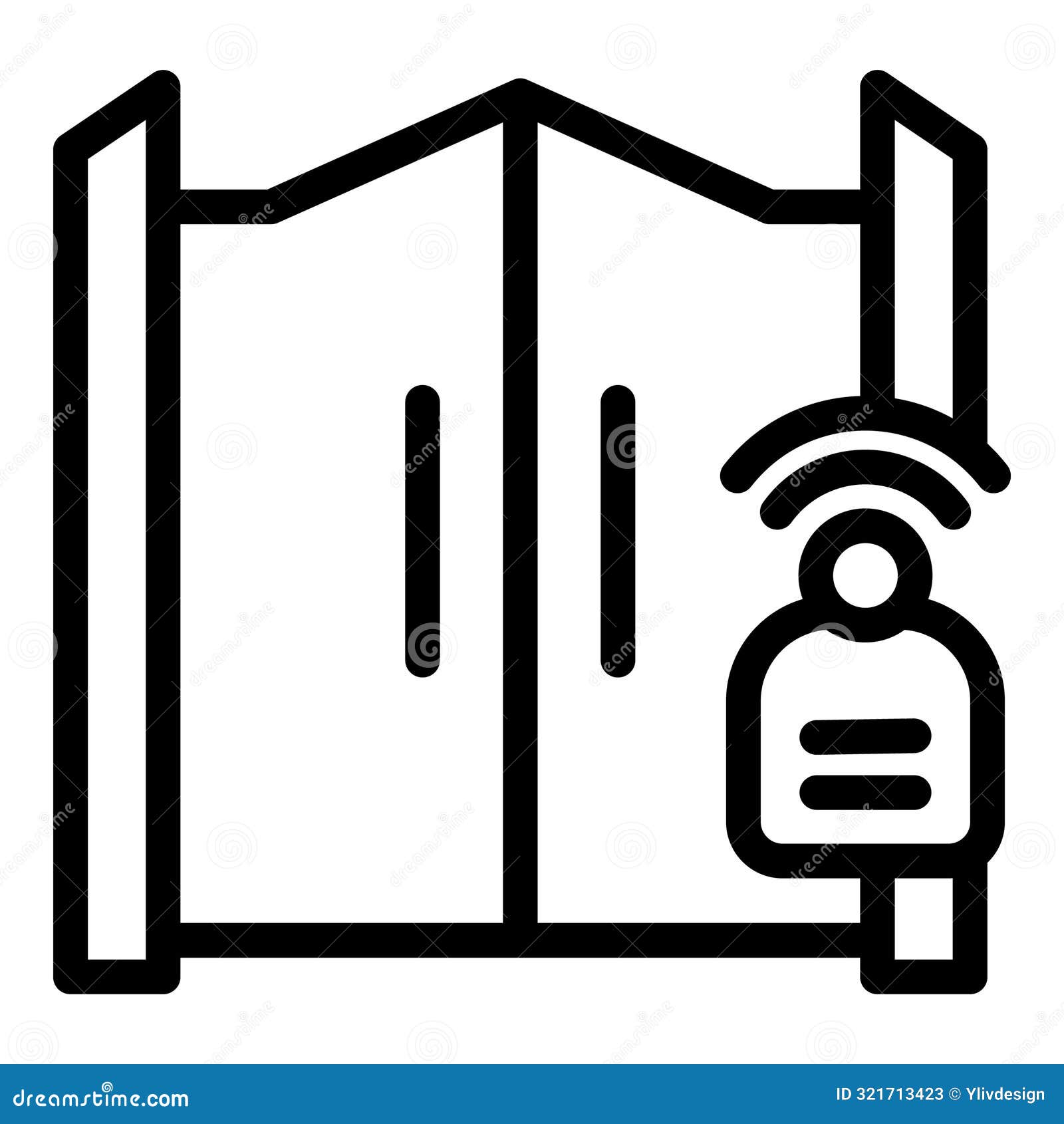 Security Guard Using Intercom System Opening Automatic Gate for Person ...