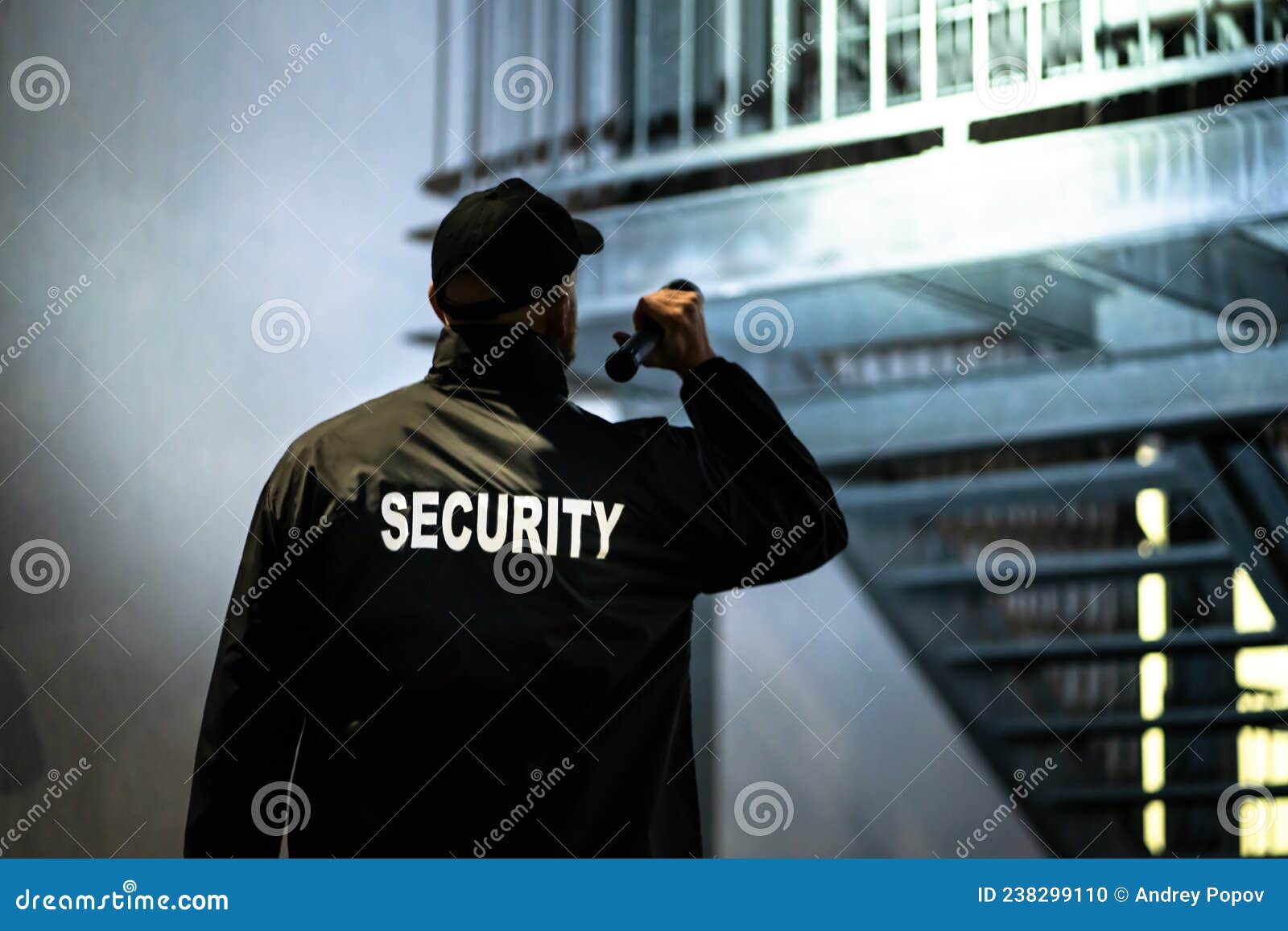 Security Guard Walking Building Perimeter Stock Photo - Image of ...