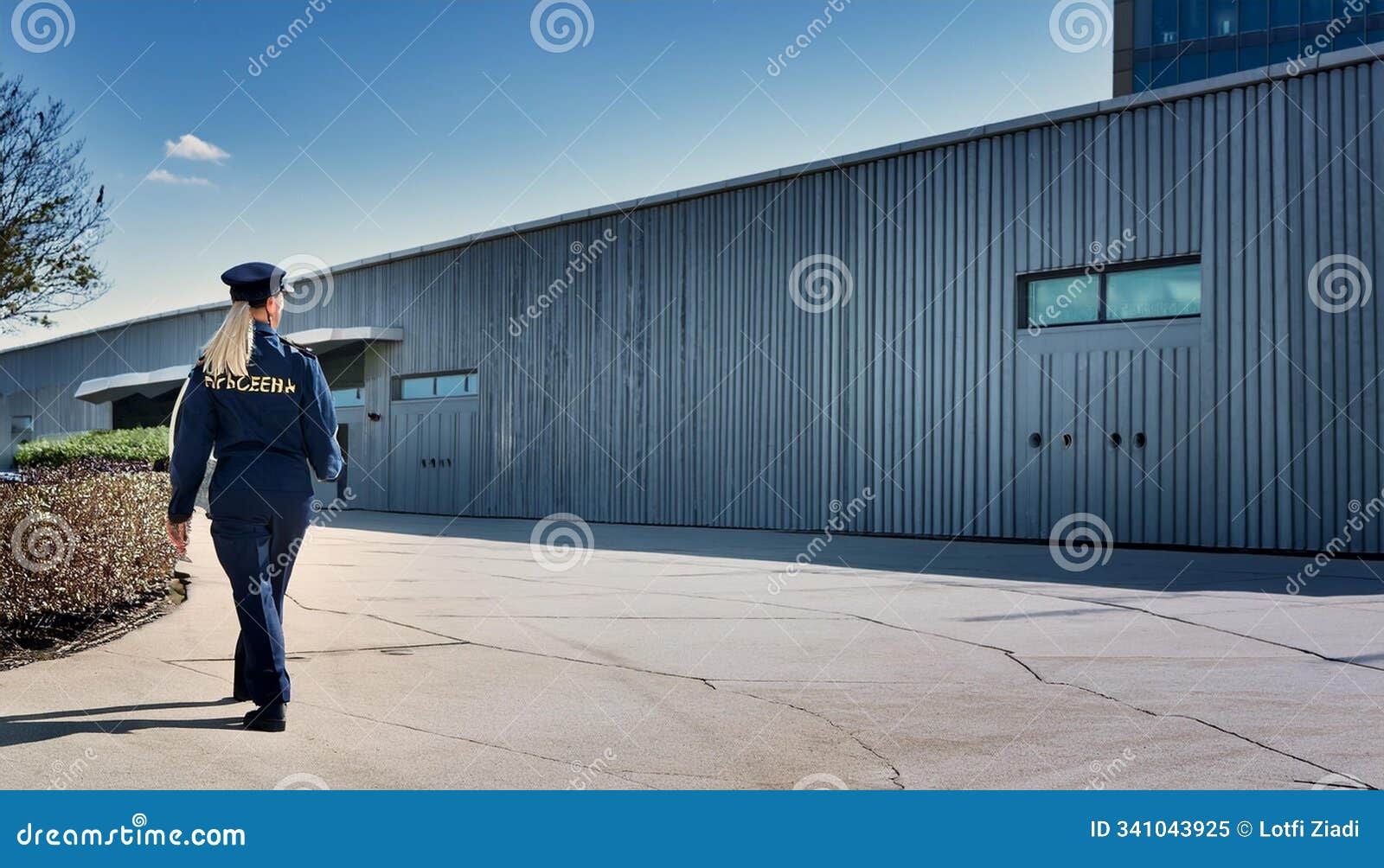 Security Guard Walking Building Perimeter Stock Image - Image of ...