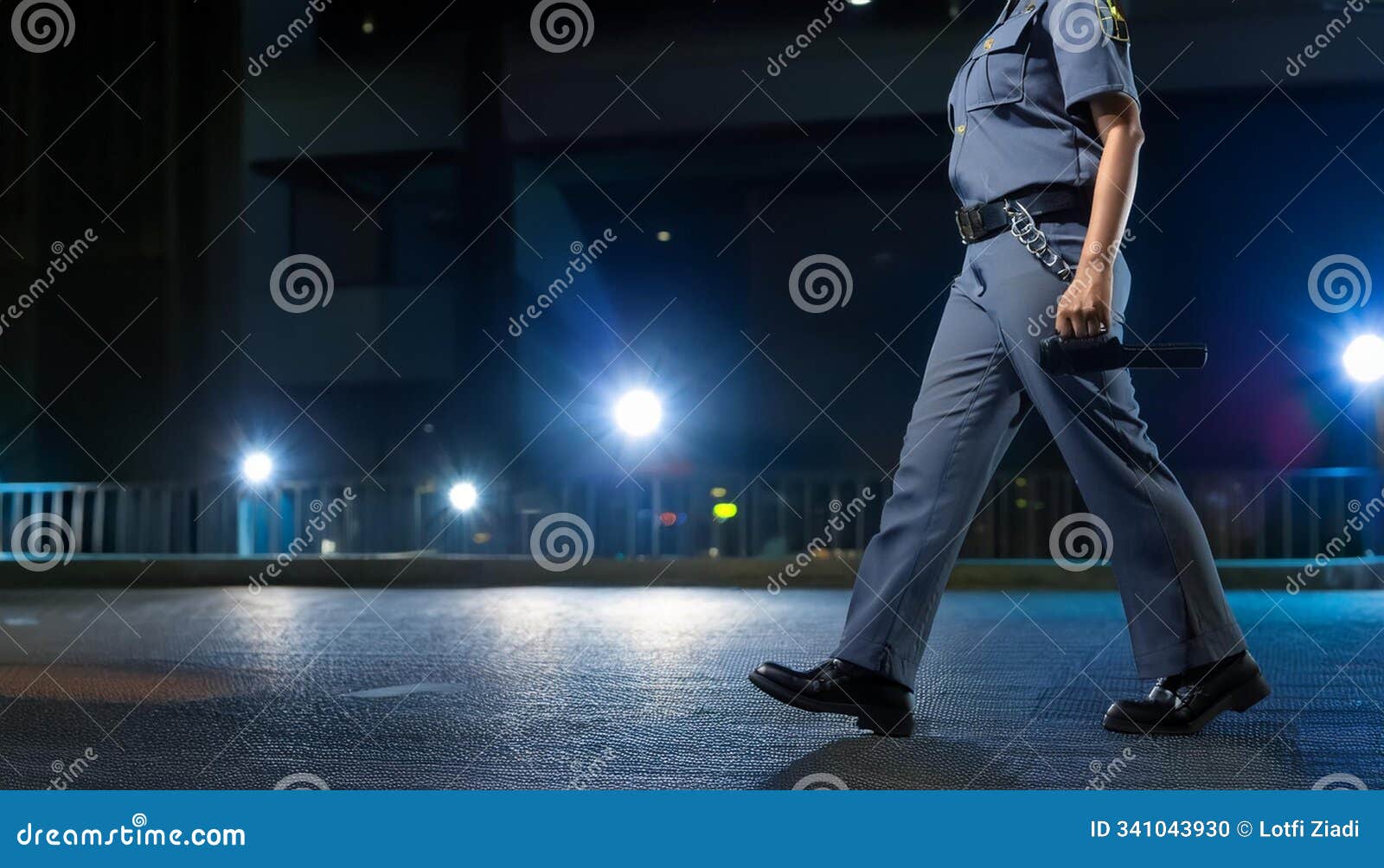 Security Guard Walking Building Perimeter Stock Photo - Image of ...