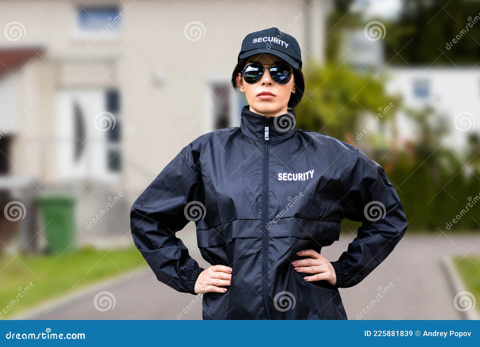 Security Guard Watching House Property Stock Image - Image of officer ...