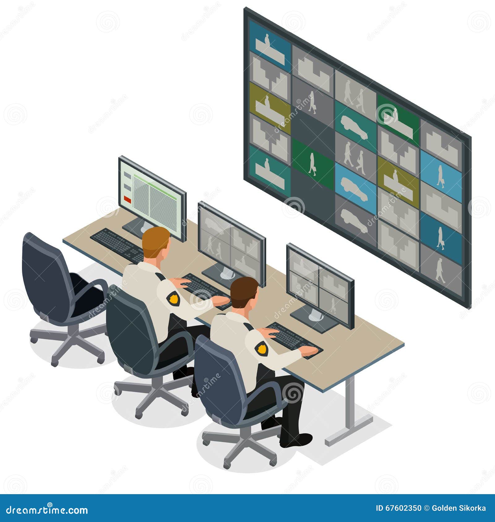 Security Guard Watching Video Monitoring Surveillance Security System ... Security Guard Watching Video Monitoring Surveillance Security System ...