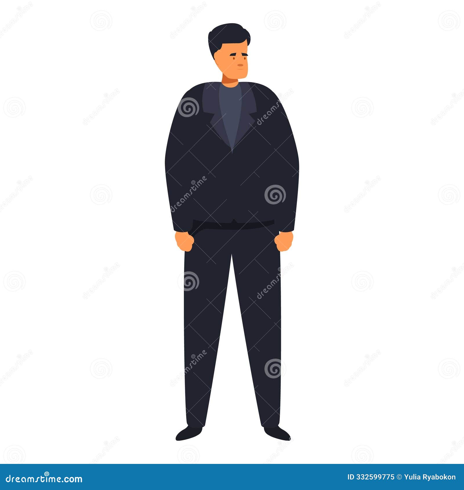 Security Guard Wearing Black Uniform Standing Guard Stock Image - Image ...