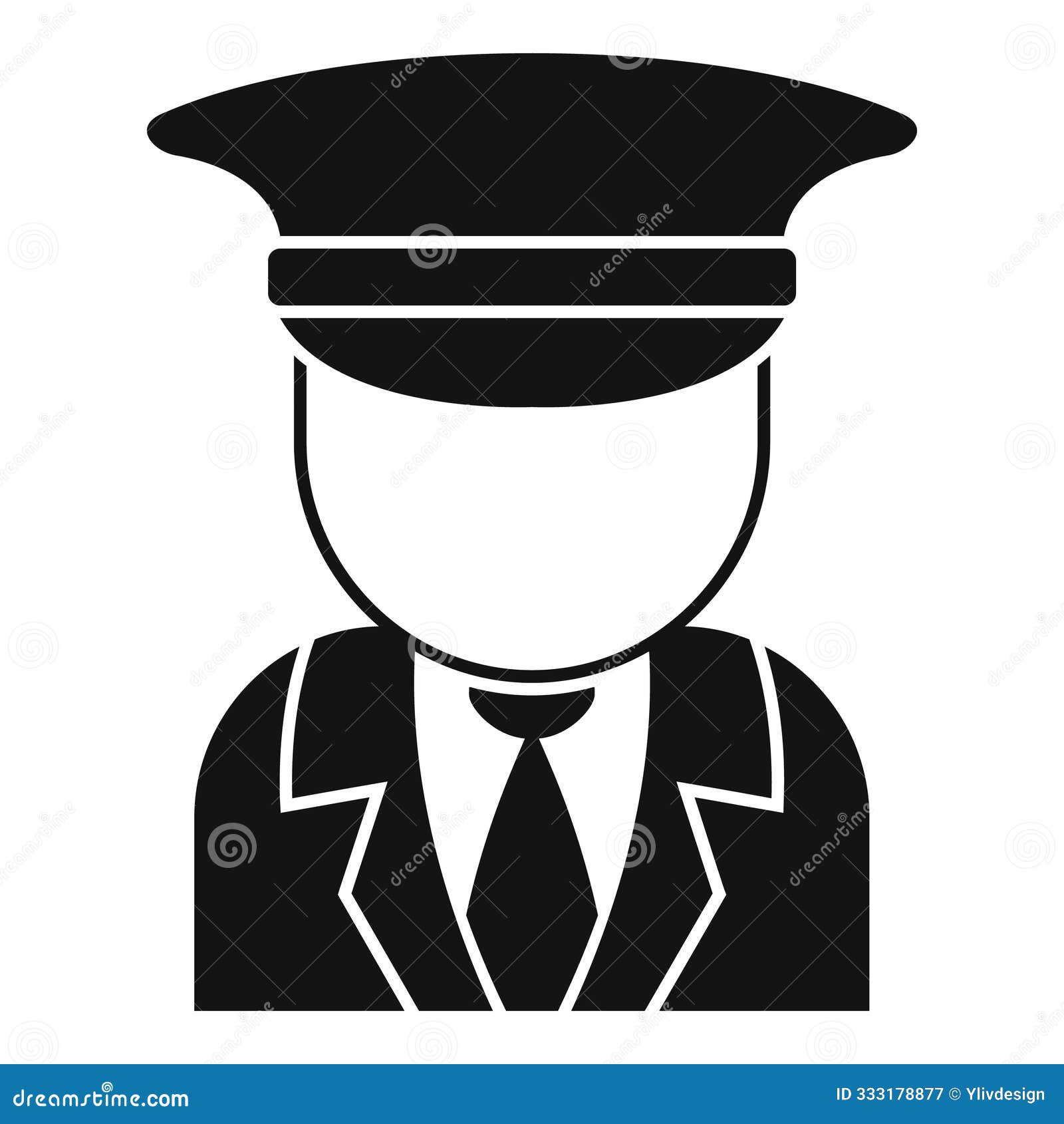 Security Guard Wearing Uniform Standing at Attention Stock Vector ...