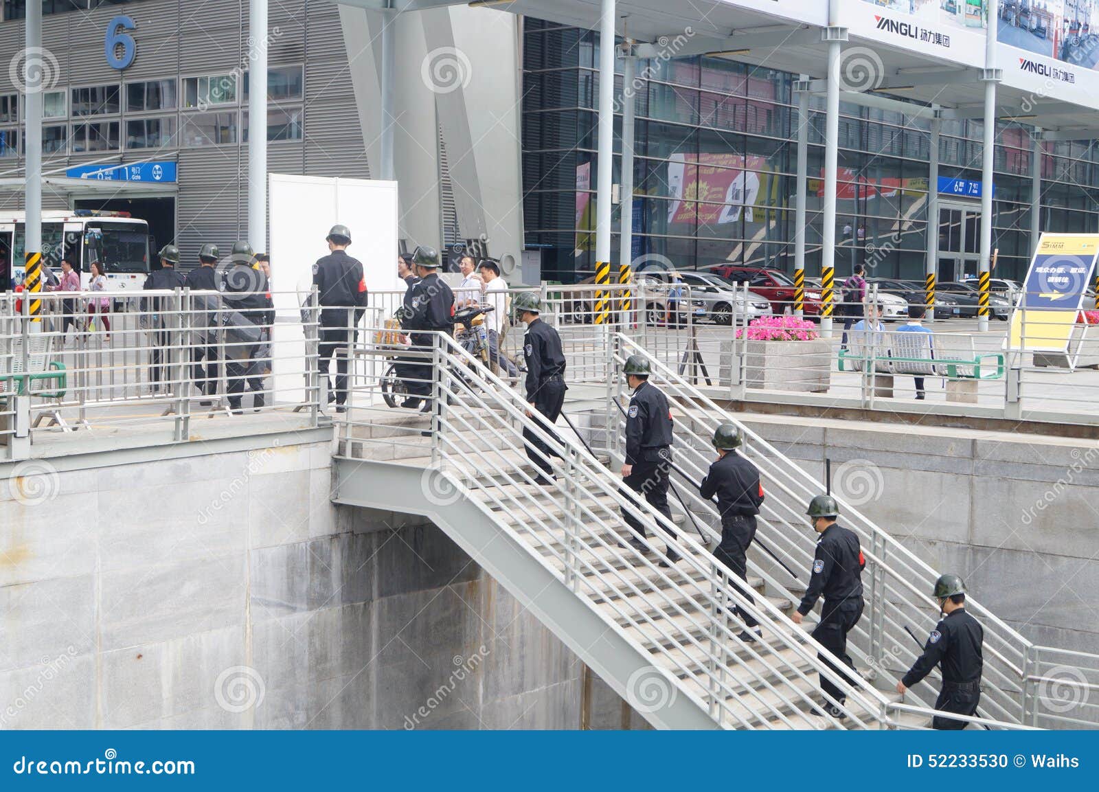 Security Guards on Duty at the Convention and Exhibition Center ...