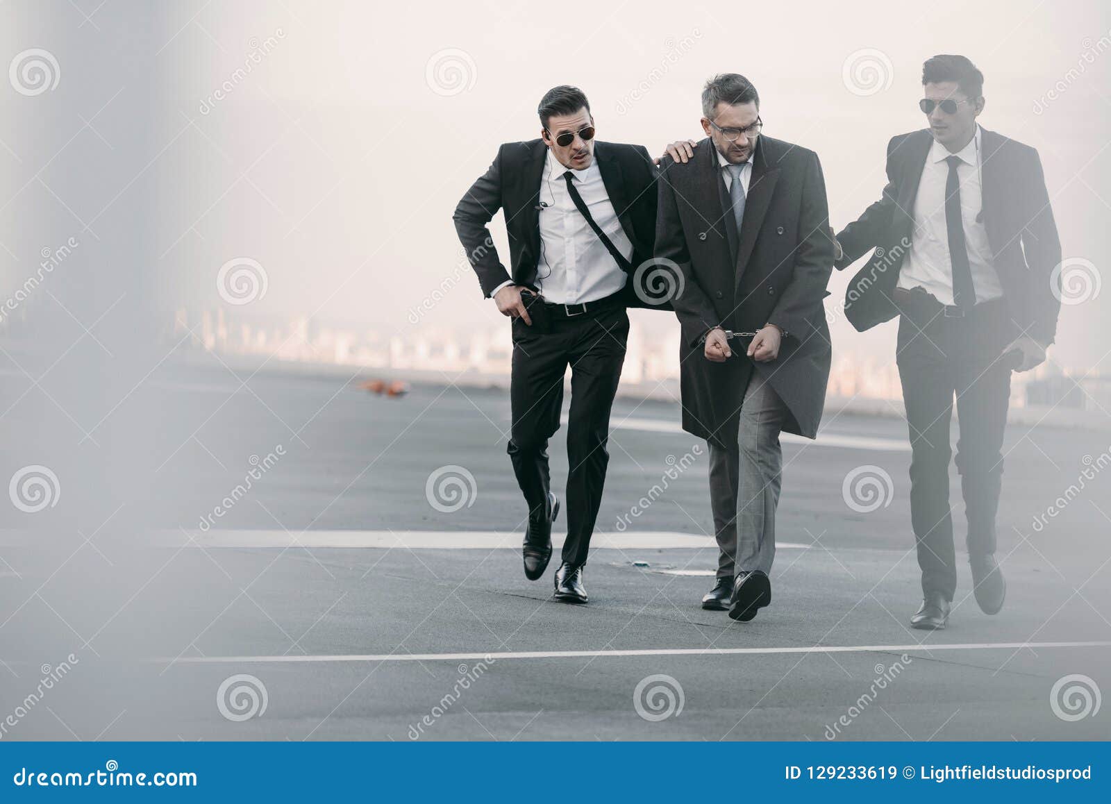 Security Guards Going with Arrested Man Stock Image - Image of male ...
