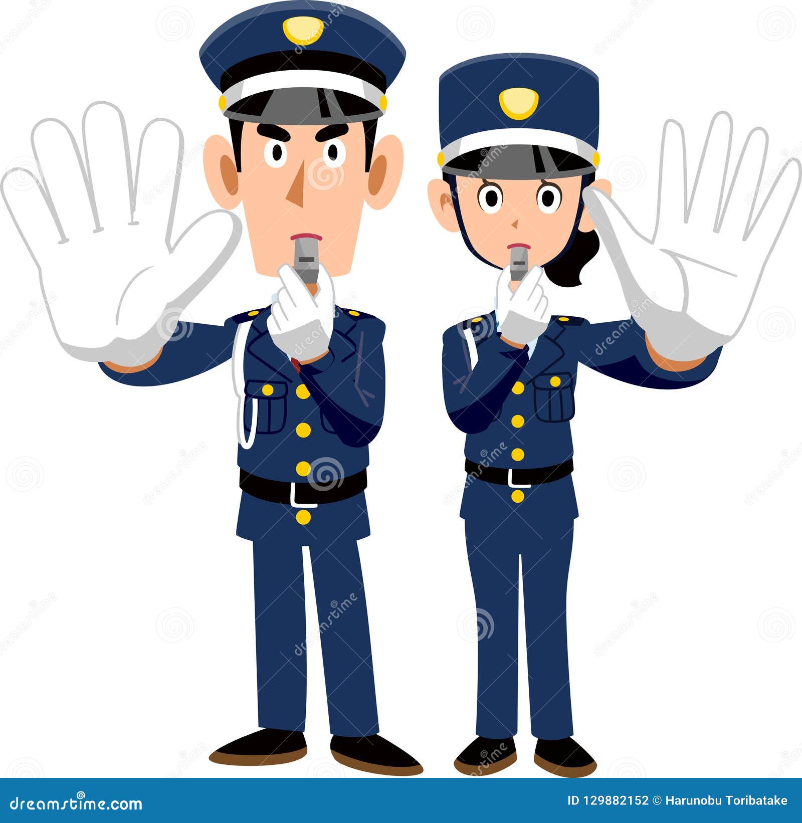Security Guards Showing the Attitude of Deterrence Stock Vector ...