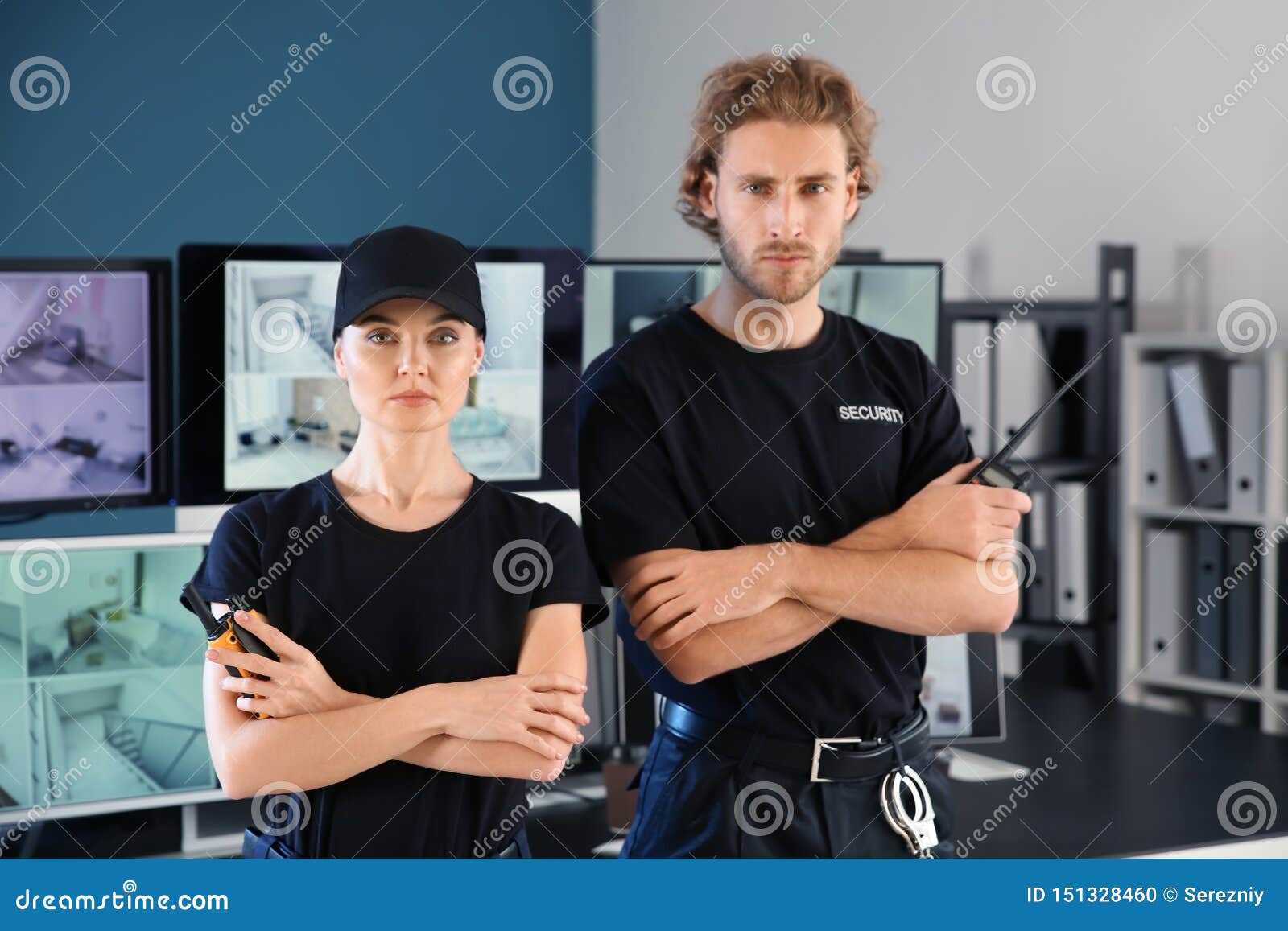 Security Guards in Surveillance Room Stock Photo - Image of privacy ...