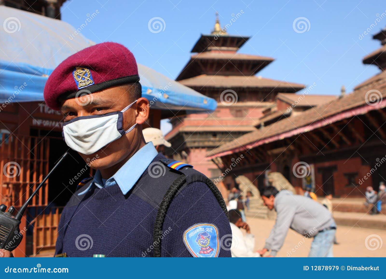 Security Guart at Durbar Square, Patan Editorial Stock Image - Image of ...