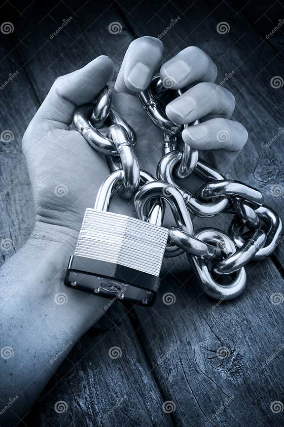 Security Hand Chained Lock stock image. Image of safe - 27840723