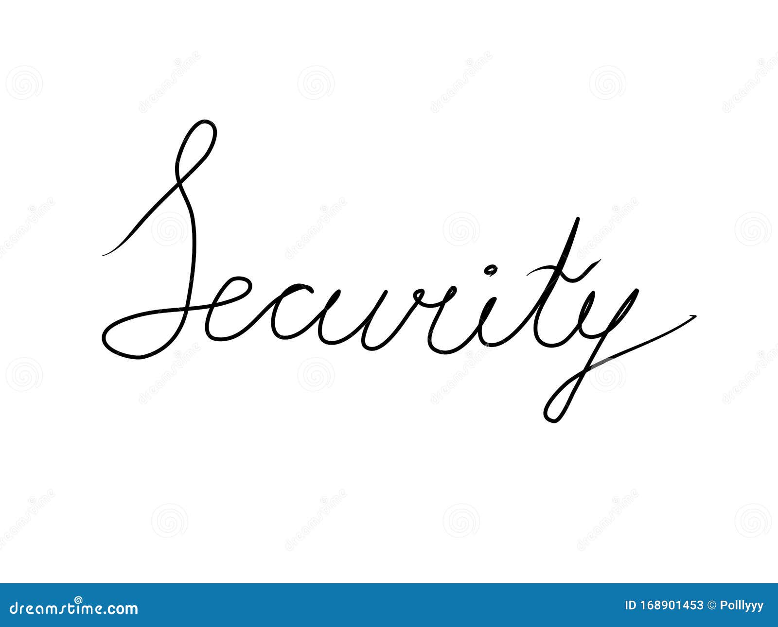Security Handwritten Text Inscription. Modern Hand Drawing Calligraphy ...