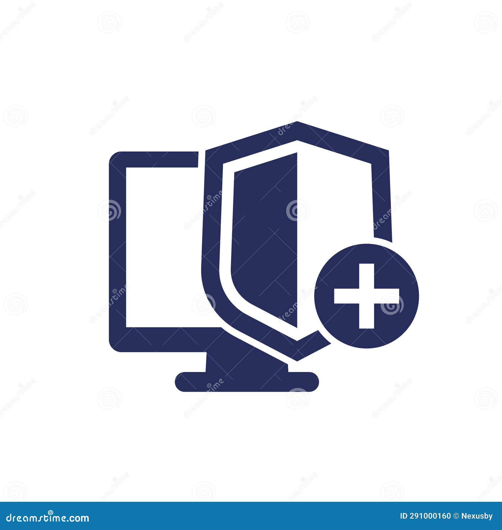 Security Icon with Add Sign and Shield, Vector Stock Vector ...