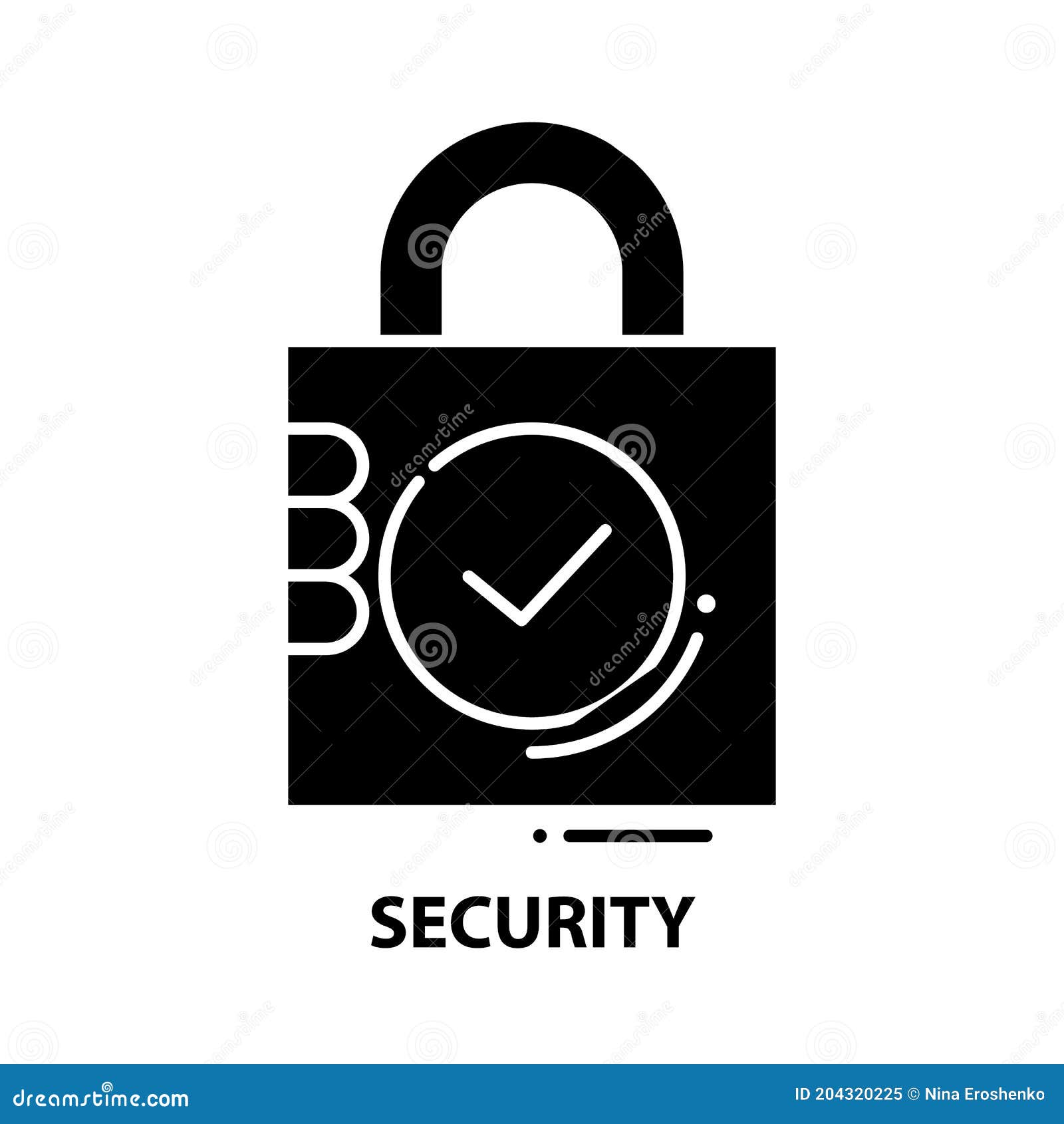 Security Icon, Black Vector Sign with Editable Strokes, Concept ...