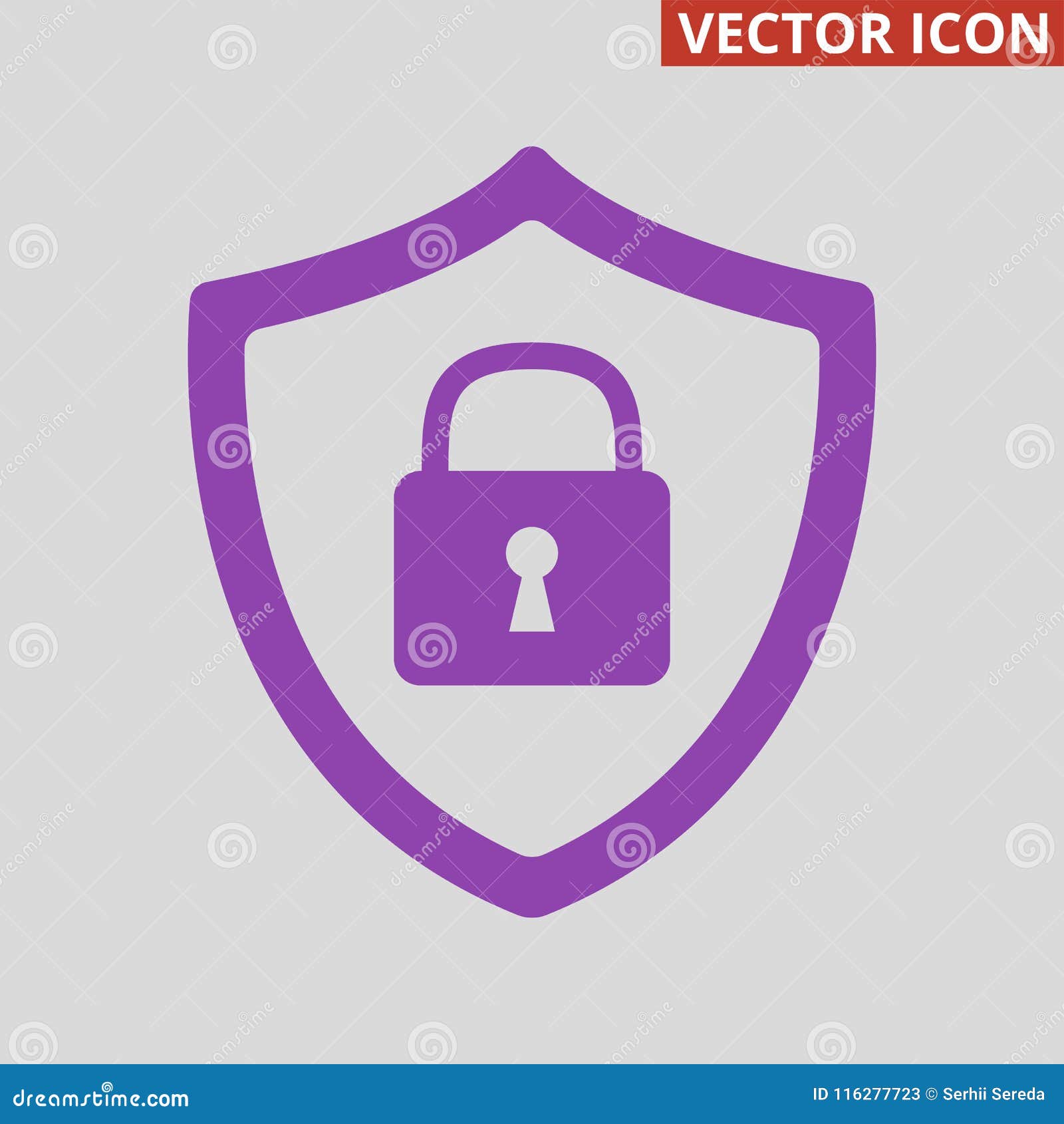 Security Icon on Grey Background. Stock Illustration - Illustration of ...