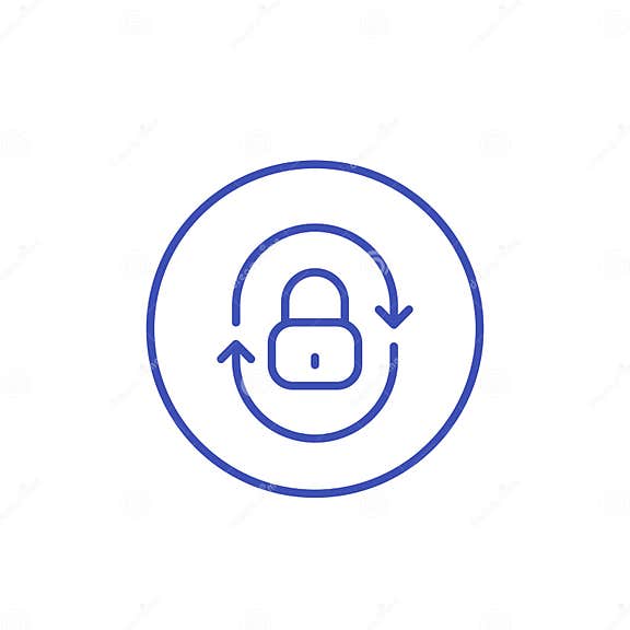 Security Icon with Lock and Arrows, Linear Style Stock Vector ...