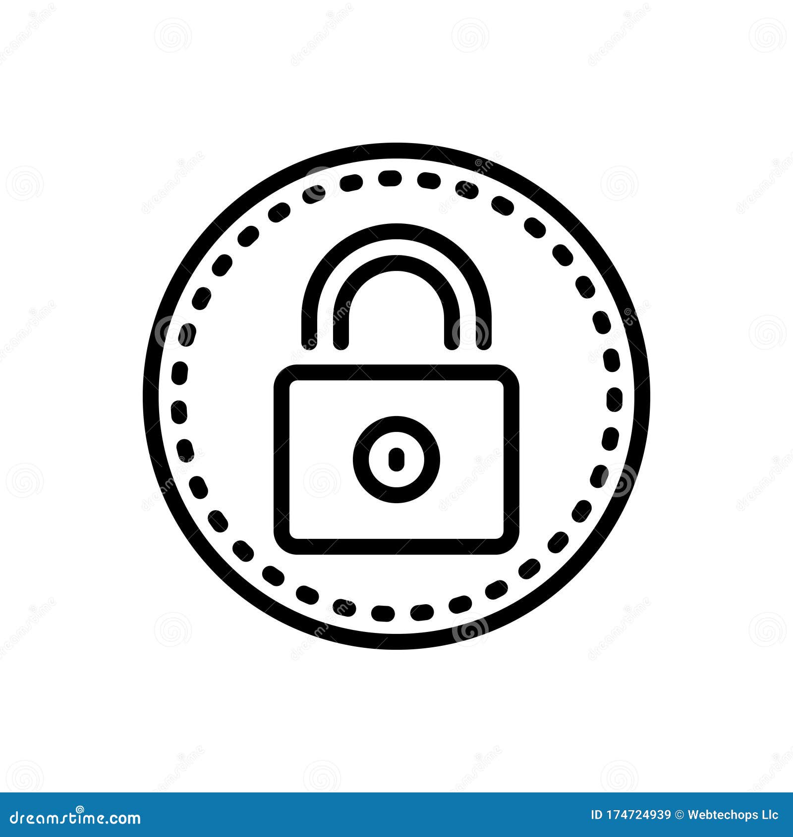 Black Line Icon for Security, Safety and Protection Stock Vector ...