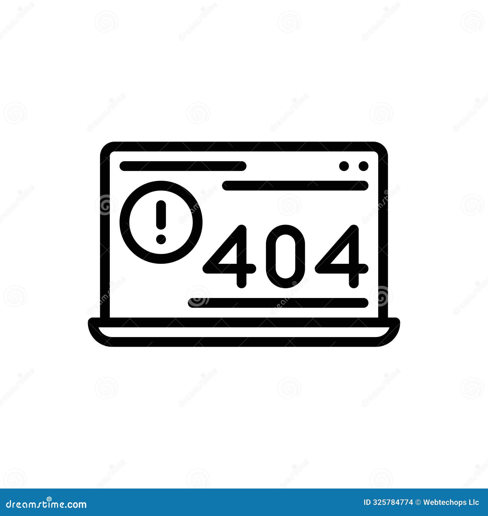 Black Line Icon for Security, Server Error and Browser Stock ...