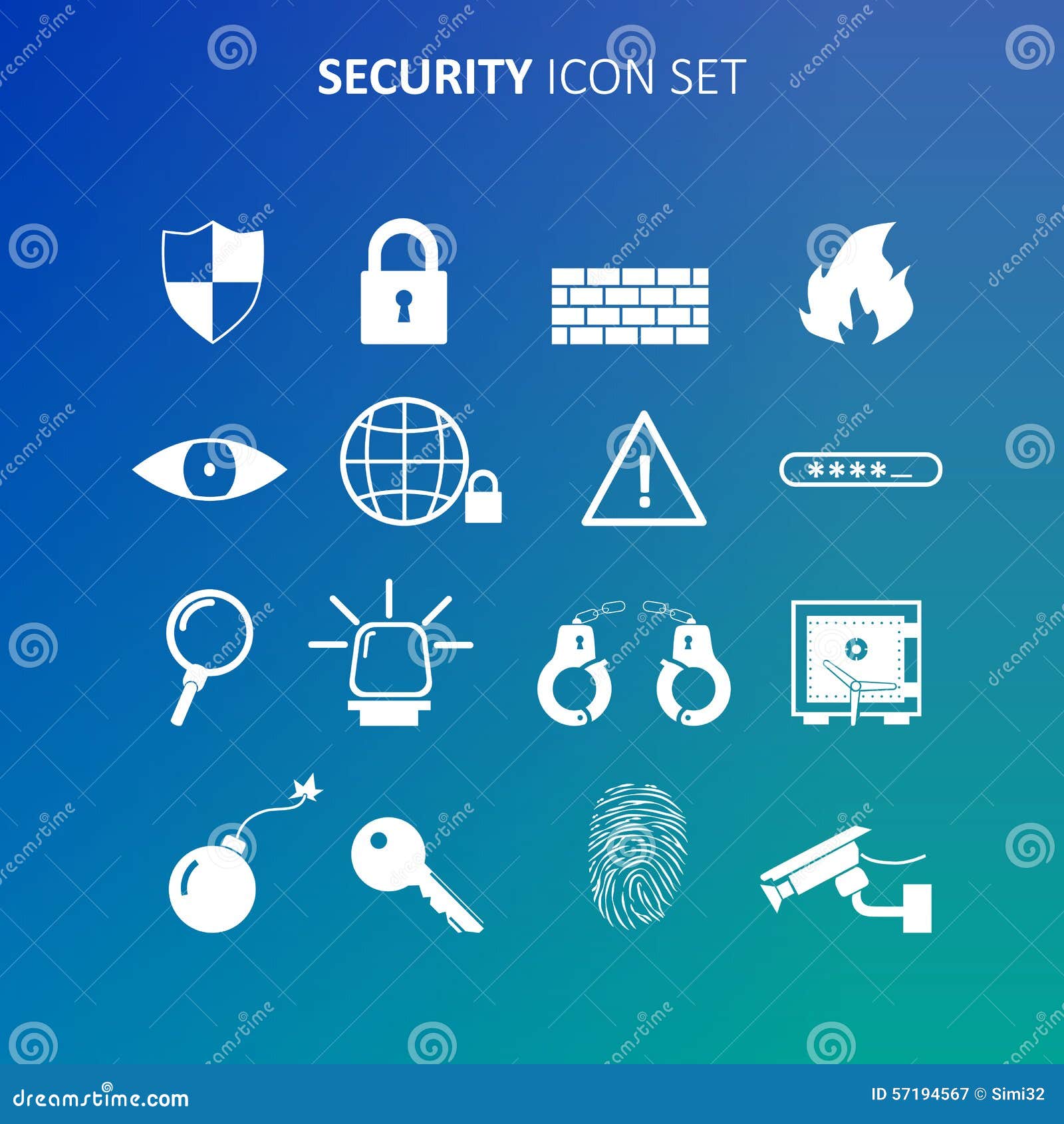 Security icon set stock vector. Illustration of locker - 57194567
