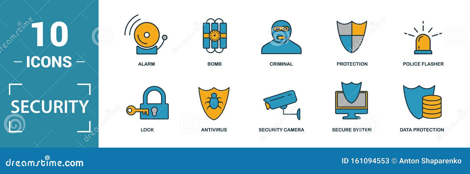 Security Icon Set. Include Creative Elements Security Camera, Deffense ...